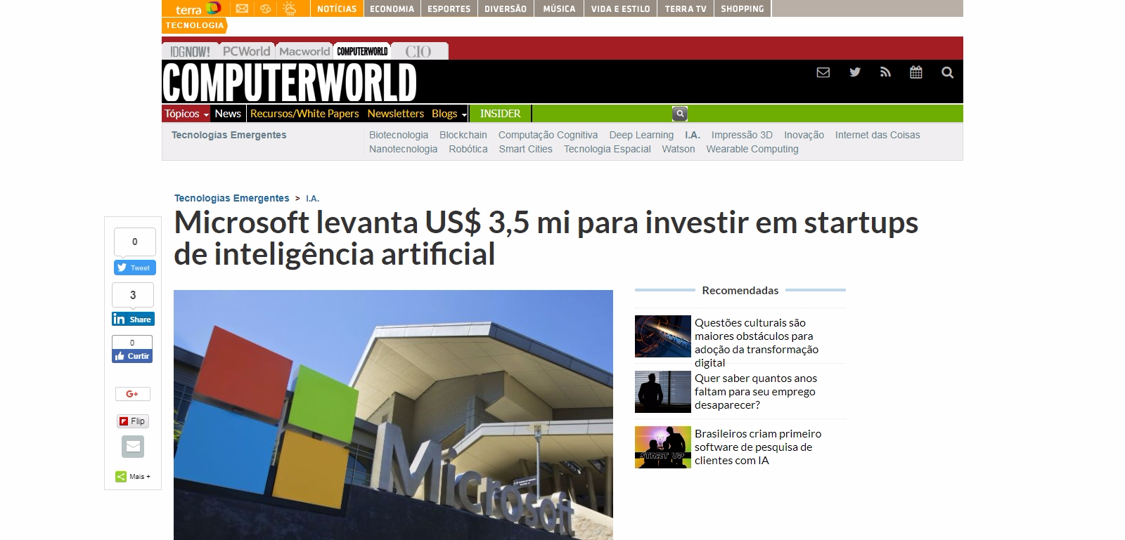 Microsoft anuncia competição global de inteligência artificial - TIRIO