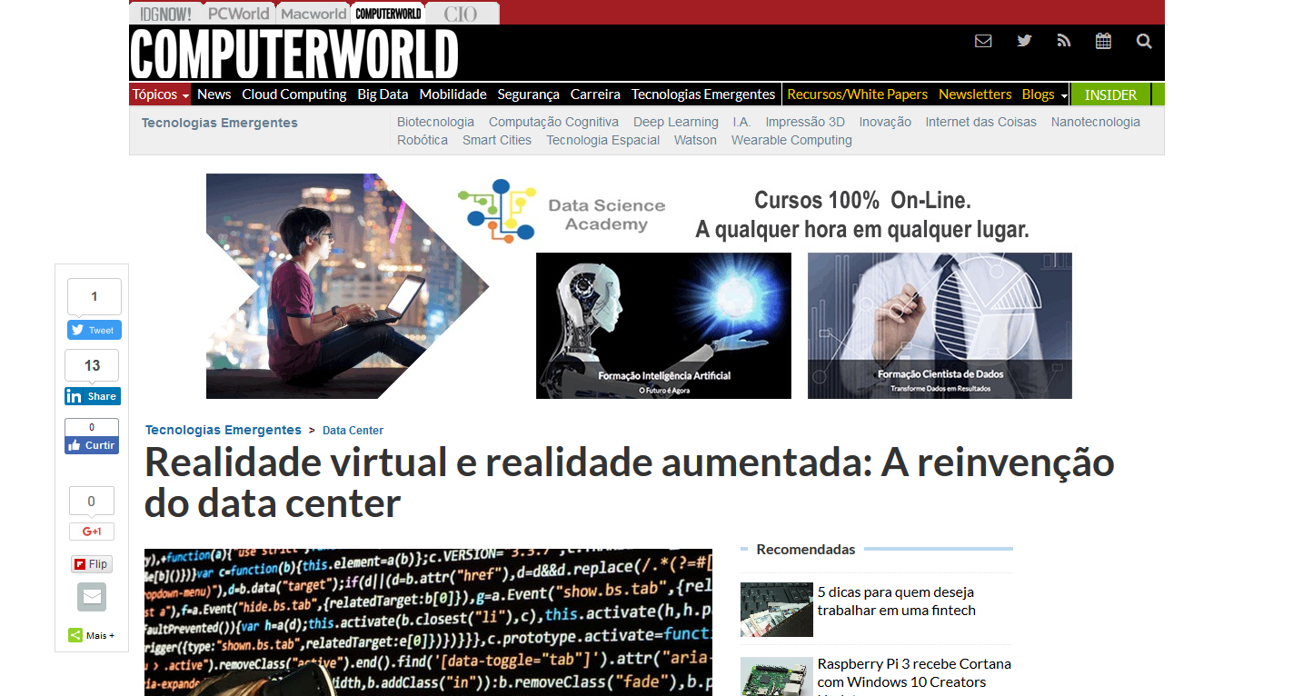 A reinvenção do data center passa pela realidade virtual e a aumentada ...