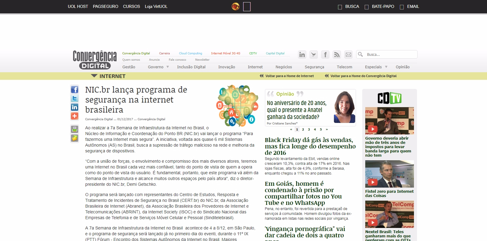 NIC.br lança programa para melhorar segurança na internet brasileira ...